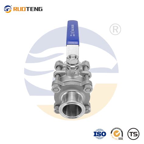 Ruoteng Sanitary Tri Clamp SS304 316 Stainless Steel Three Piece 3