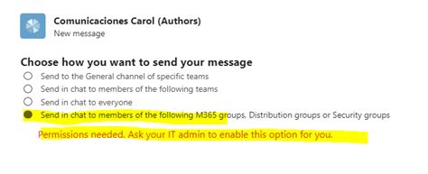 Company Communicator Permissions For M365 Groups And Teams Admins · Issue 883 · Officedev