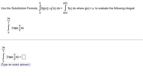 Solved Use The Substitution Formula