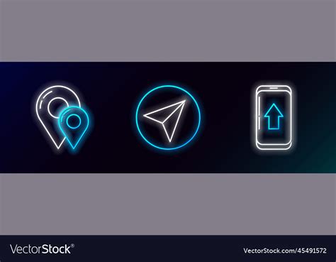 Set Line Infographic Of City Map Navigation Map Vector Image
