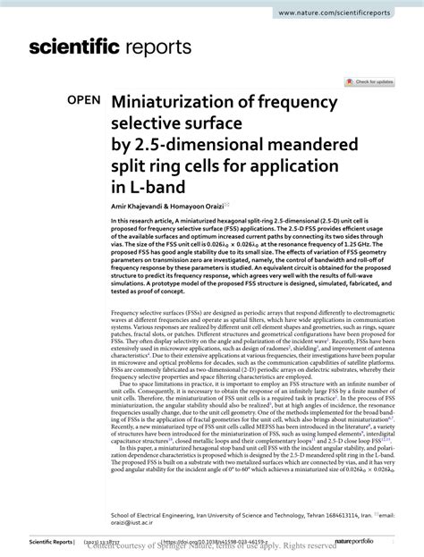 pdf miniaturization of frequency selective surface by 2 5 dimensional
