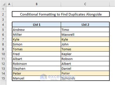 How To Find Duplicates In Two Columns In Excel Methods