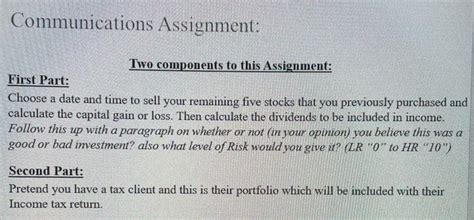 solved communications assignment two components to this