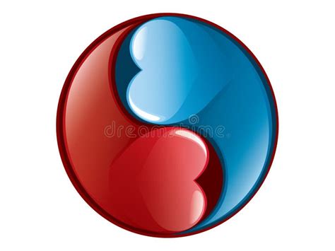Dao De Symbole De Deux Coeurs Illustration Stock Illustration Du Bleu