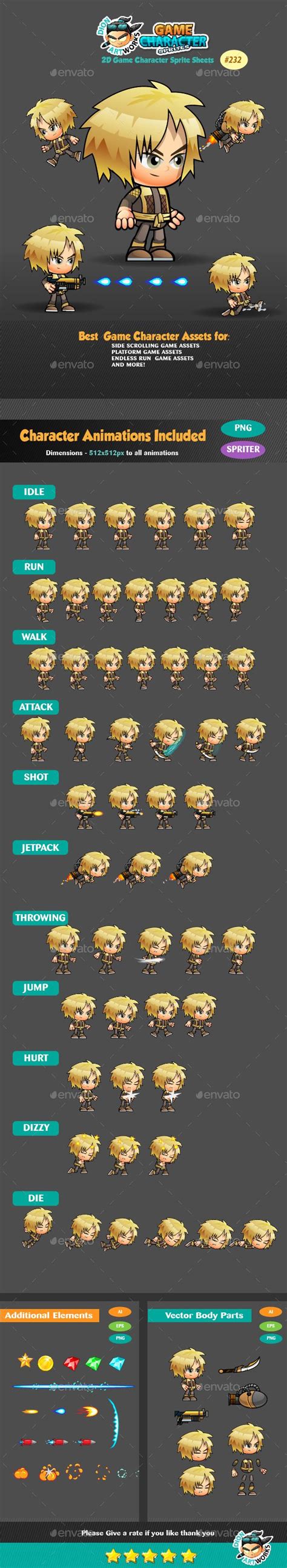D Game Character Sprites