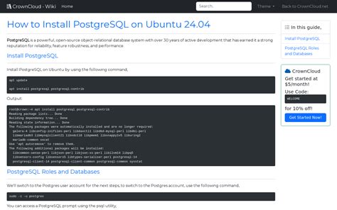 CrownCloud Wiki How To Install PostgreSQL On Ubuntu 24 04