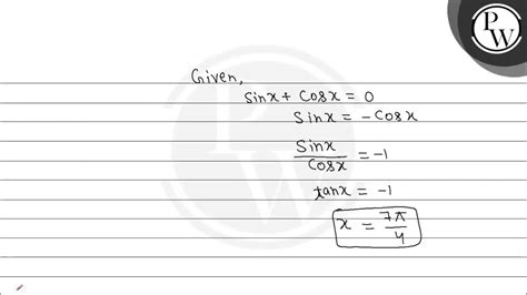 If Sin Xcos X0 And X Lies In The Fourth Quadrant Find