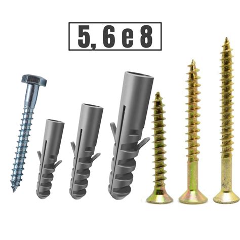 Kit Parafusos e Buchas 5 6 8 para Parede 80 Peças Shopee Brasil