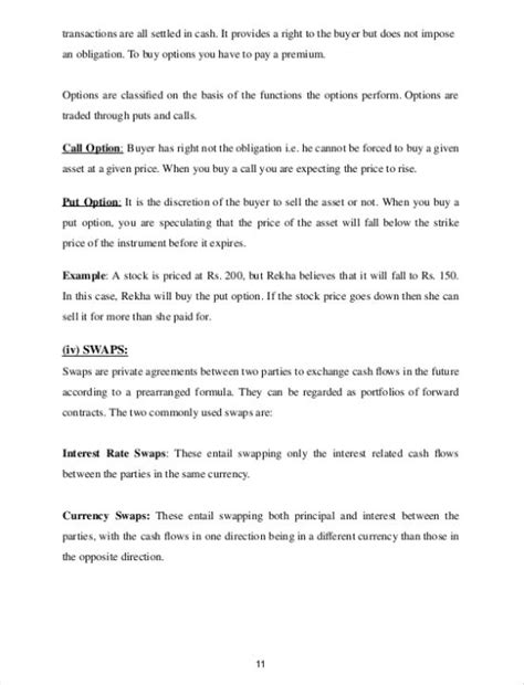 Cbse Class 12 Financial Markets Management Fmm Project On Derivatives