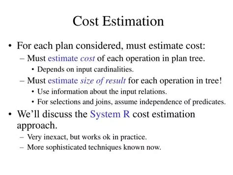 PPT Cost Estimation PowerPoint Presentation Free Download ID