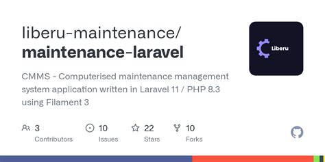 GitHub Liberu Maintenance Maintenance Laravel CMMS Computerised