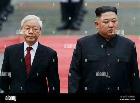 North Koreas Leader Kim Jong Un Right And Vietnams President Nguyen