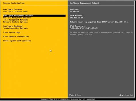 Vmware Esxi 70 Installation And Basic Configuration System Zone