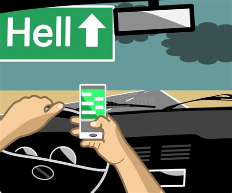 Using A Phone While Driving Can Cause Accidents And Can Be Fatal Stock