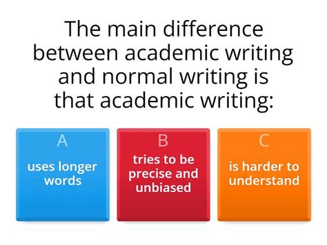 Academic Writing Quiz Cuestionario