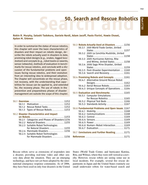 Pdf Search And Rescue Robotics
