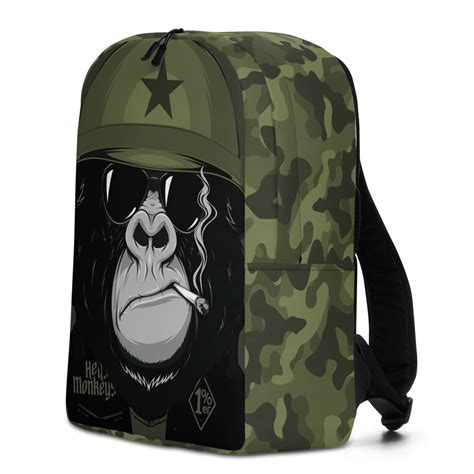 Military Biker Great Ape Backpack Designed By Squeaky Chimp T Shirts