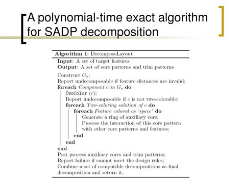 Ppt A Polynomial Time Exact Algorithm For Self Aligned Double