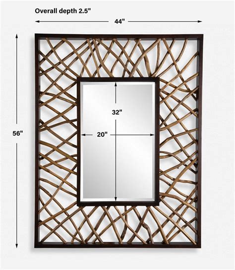 Uttermost Teak Maze Rectangle Mirror — Shine Mirrors Australia