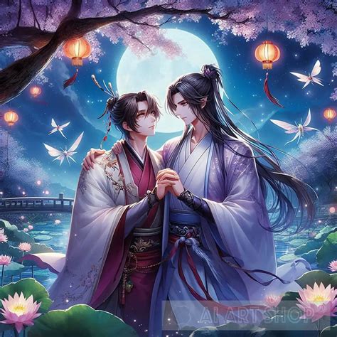 Two Gay Lovers In A Lotus Pond