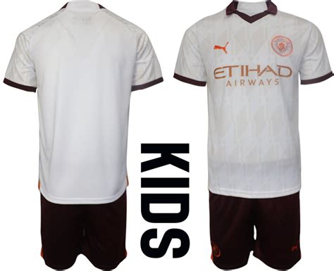 Manchester City Heimtrikot 2023 24 Kinder Kurzarm Kurze Hosen