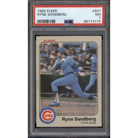 1983 Fleer 507 Ryne Sandberg Rc Rookie Psa 7