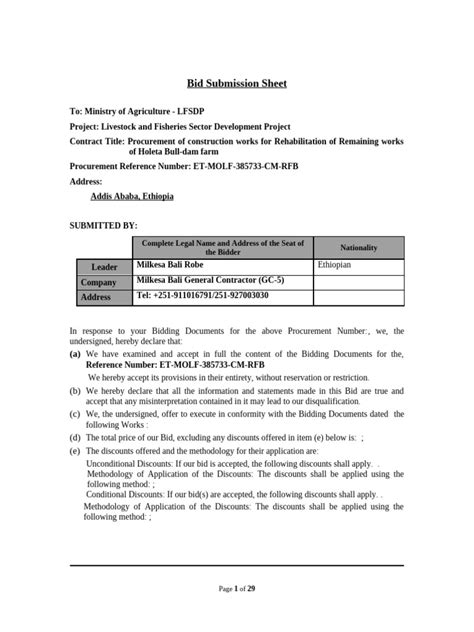 Bid Submission22 Pdf Financial Statement Salary