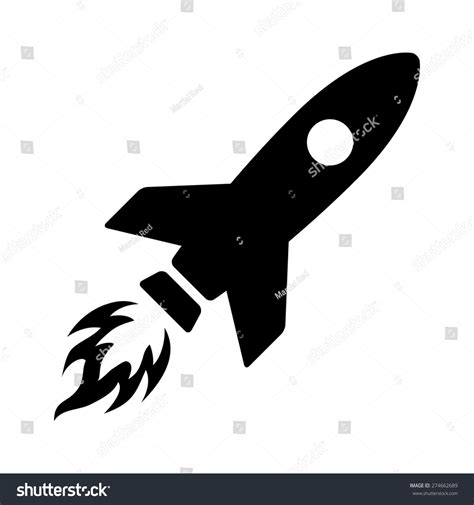 Rocket Ship Spaceship Launch Flat Icon Stock Vector 274662689