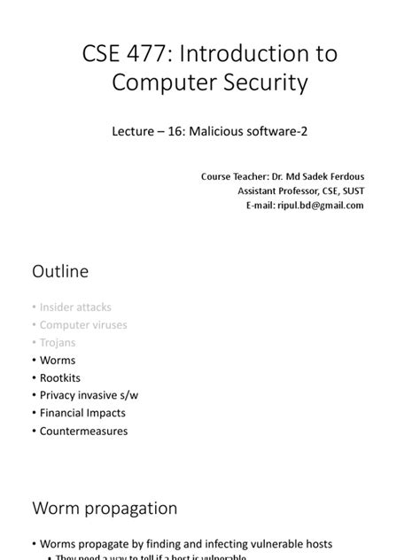 Cse 477 Introduction To Computer Security Lecture 16 Malicious Software 2 Pdf Spyware