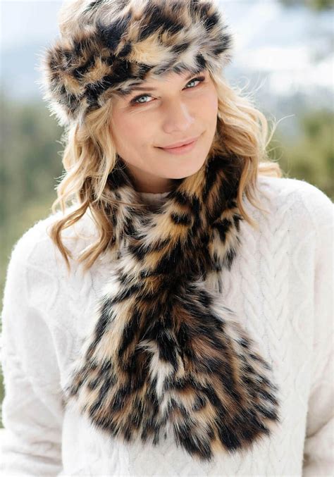Whiskey Faux Fur Poppy Pull Through Scarf Fabulous Furs
