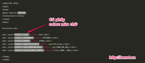 màu chữ và màu nền trong css