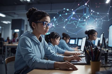 Premium Photo Coding For A Sustainable Future Futuristic Programming Classes With A Purpose