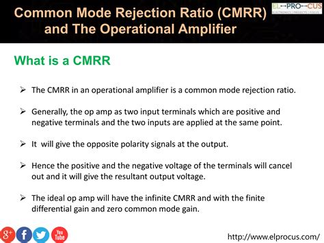 Common Mode Rejection Ratio Cmrr And The Operational Amplifier Pptx