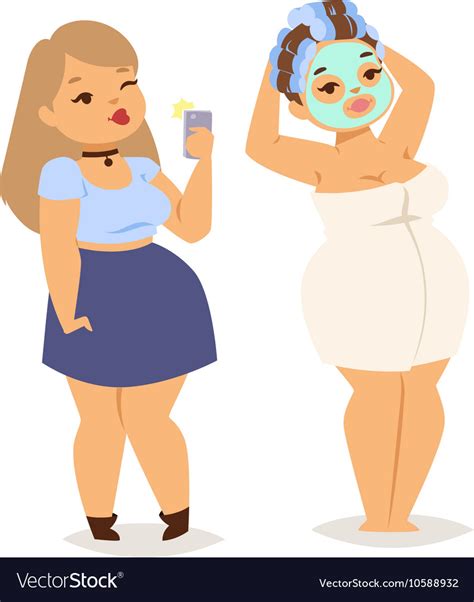 Fat Girl Character Royalty Free Vector Image Vectorstock