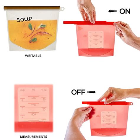 4 шт многоразовый силикон Вакуумный пищевой герметичный мешок обертывания еда в холодильнике