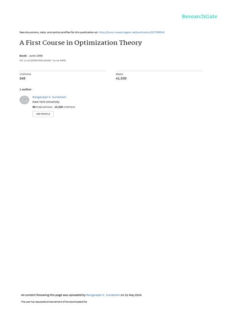 A First Course In Optimization Theory Pdf Mathematical Optimization