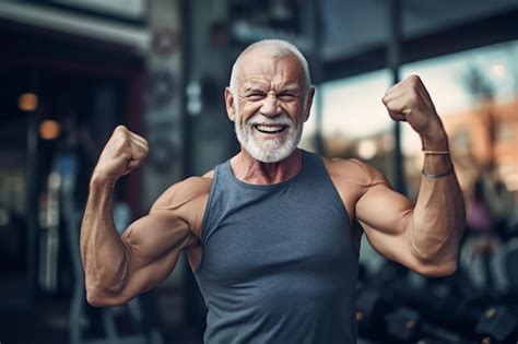 Premium Ai Image A Man Flexes His Muscles In A Gym