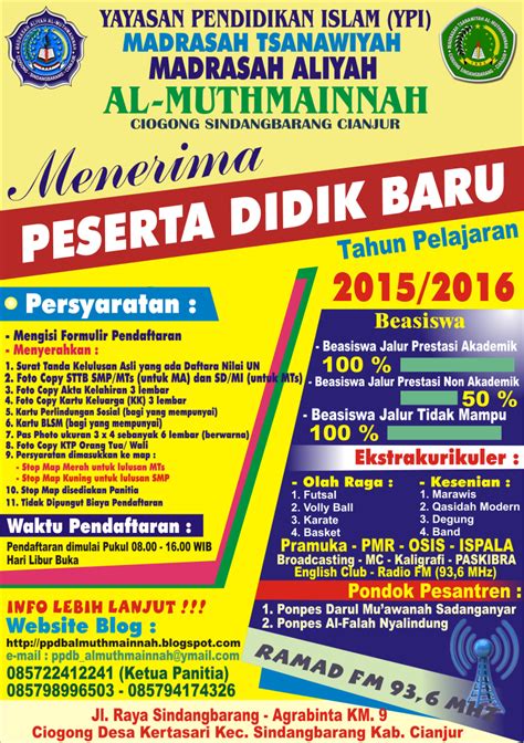 Pamplet Ppdb Al Muthmainnah Dedi Koswara