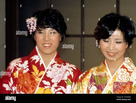 Pink Lady Japanese Female Pop Music Duo Portrait Circa 1980