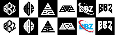 Bbz Letter Logo Design In Six Style Bbz Polygon Circle Triangle