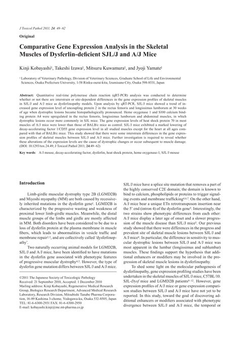 Pdf Comparative Gene Expression Analysis In The Skeletal Muscles Of