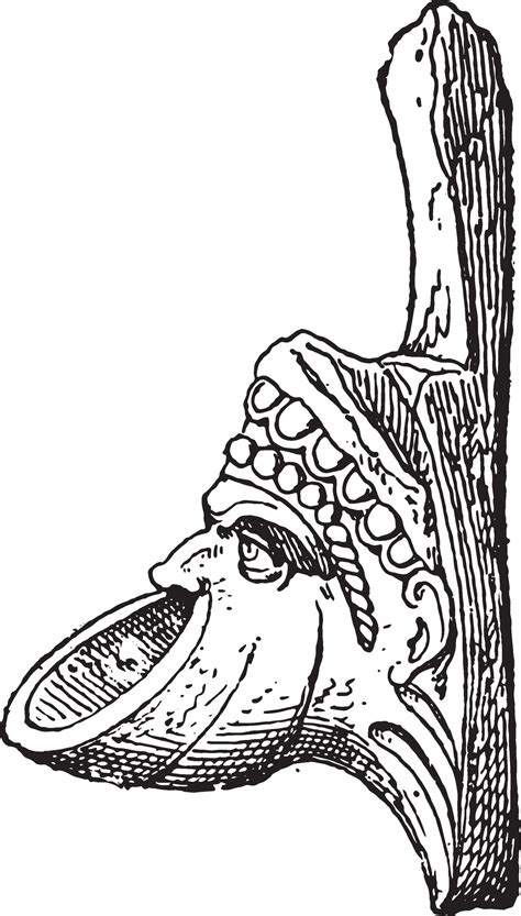 Gargoyle Mask Vintage Engraving 34975601 Vector Art At Vecteezy