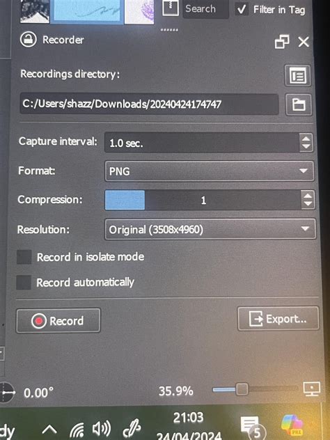 Please Help Export Recording R Krita