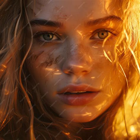 Premium Photo Blond Woman With Freckled Hair And Freckled Eyes