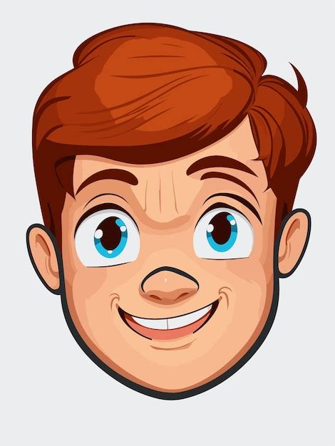 Premium Vector Cute Cartoon Boy Face Vector Design With White Background