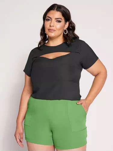Blusa Cropped Plus Size Decotada Moda Feminina Blogueira Mercadolivre