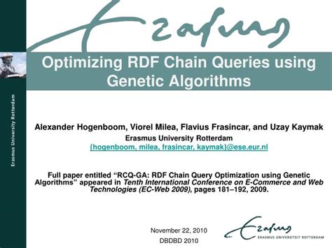 PPT Optimize RDF Chain Queries With Genetic Algorithms PowerPoint