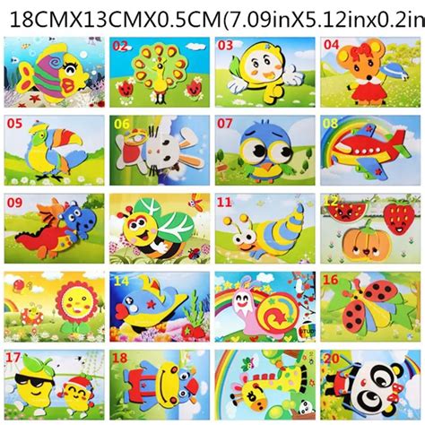 10 шт 3d Eva пены стикер Diy мультфильм животных головоломка для детей