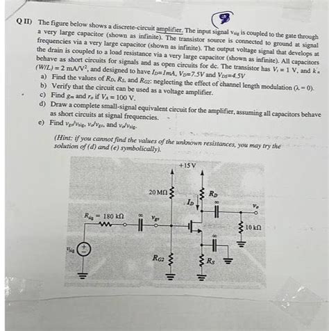 Solved Q II The Figure Below Shows A Discrete Circuit Chegg
