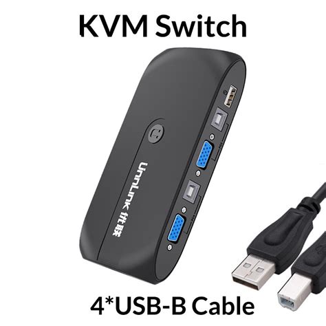 Unnlink 4x1 Vga Kvm Switch Box Selector With Exten Vicedeal